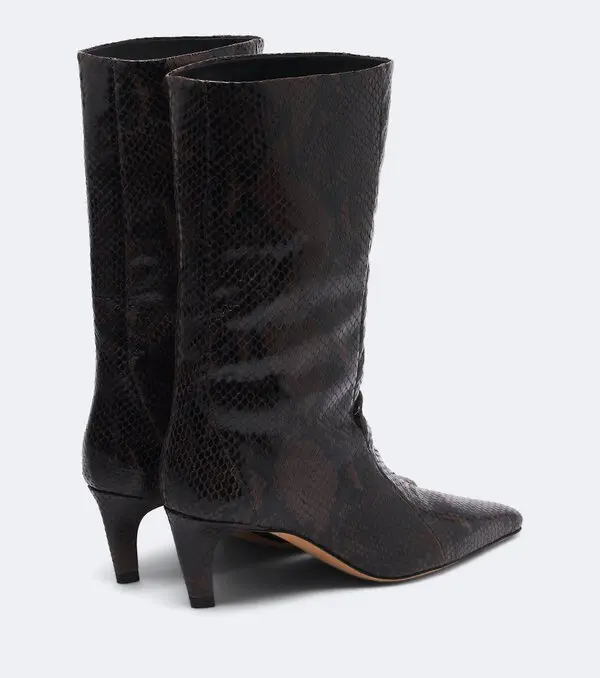 JUDE Cave Snake-effect Leather Ankle Boots