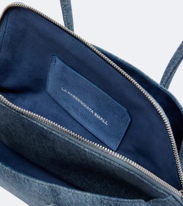 Attico La Passeggiata Small Denim Shoulder Bag - Blue