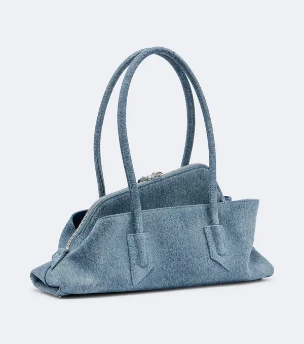 Attico La Passeggiata Small Denim Shoulder Bag - Blue