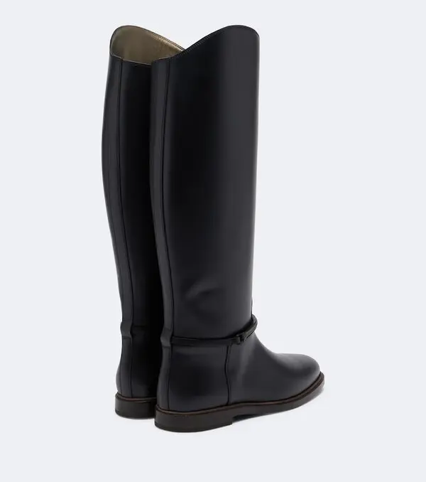 Brunello Cucinelli Monili Leather Knee-high Boots
