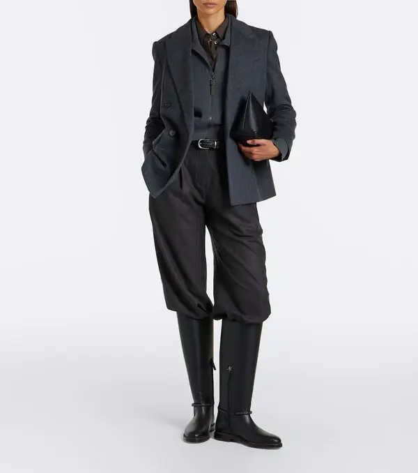 Brunello Cucinelli Monili Leather Knee-high Boots