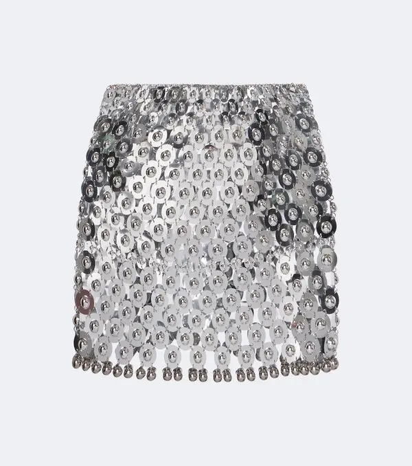 Rabanne Chainmail Embellished Miniskirt - Silver