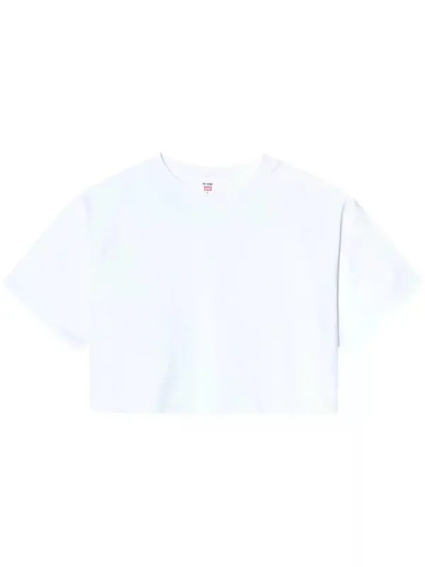 RE/DONE Cropped Short-sleeved T-shirt - White