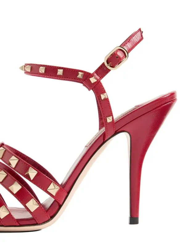 Valentino Garavani Rockstud Leather Sandals - Red