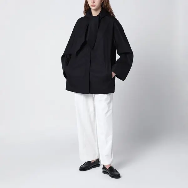 TOTEME Jacket With Organic Cotton Scarf - Black