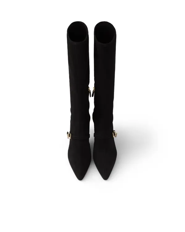 Prada Stretch Suede Boots