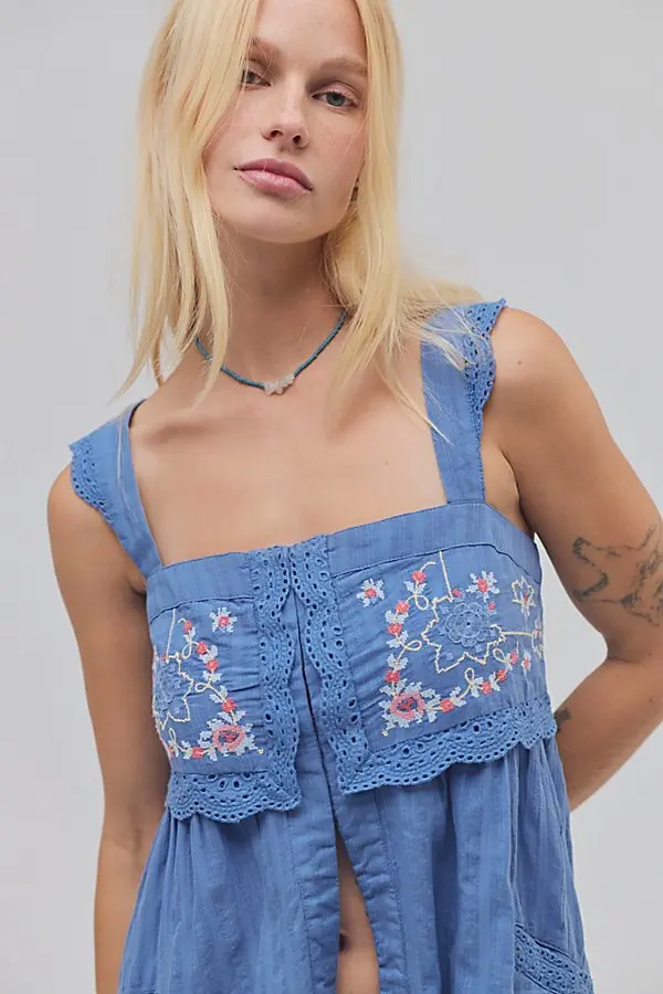 Free People Farrah Embroidered Tunic At