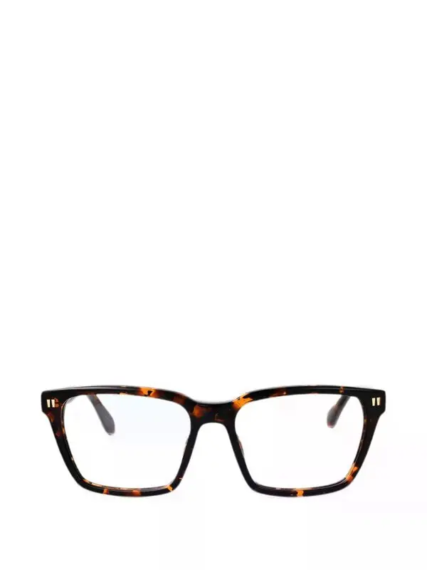 Off-White Tortoiseshell-effect Rectangle-frame Glasses