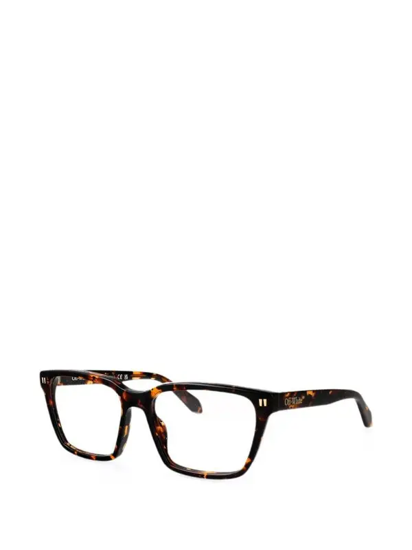 Off-White Tortoiseshell-effect Rectangle-frame Glasses