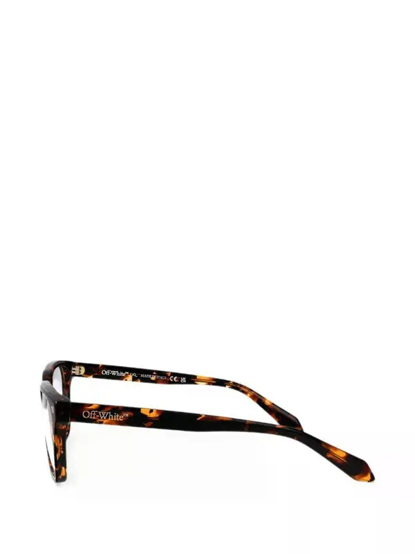 Off-White Tortoiseshell-effect Rectangle-frame Glasses