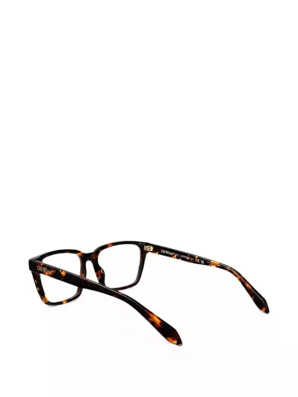 Off-White Tortoiseshell-effect Rectangle-frame Glasses