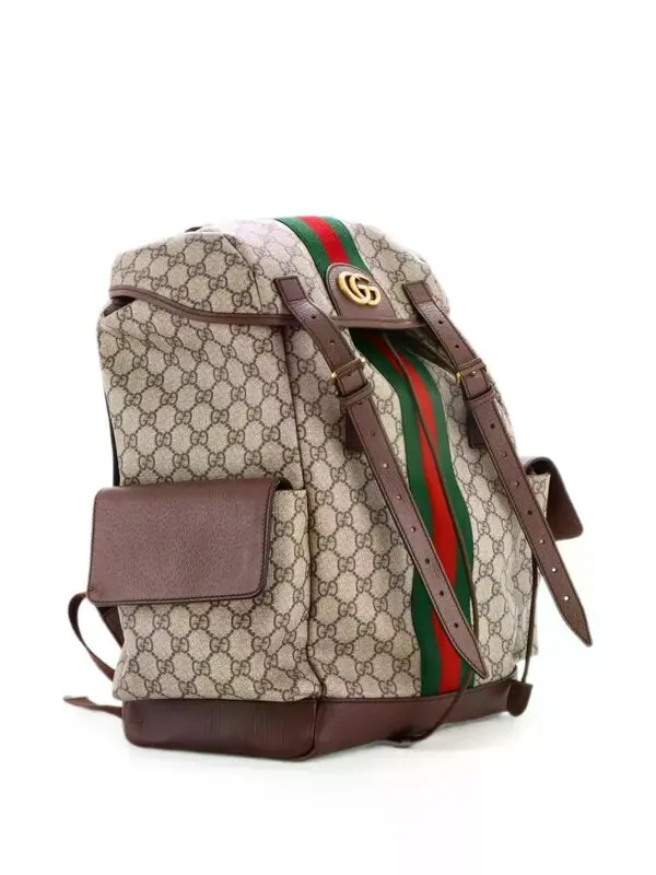 Gucci Ophidia Flap Gg Coated Canvas Medium Backpack