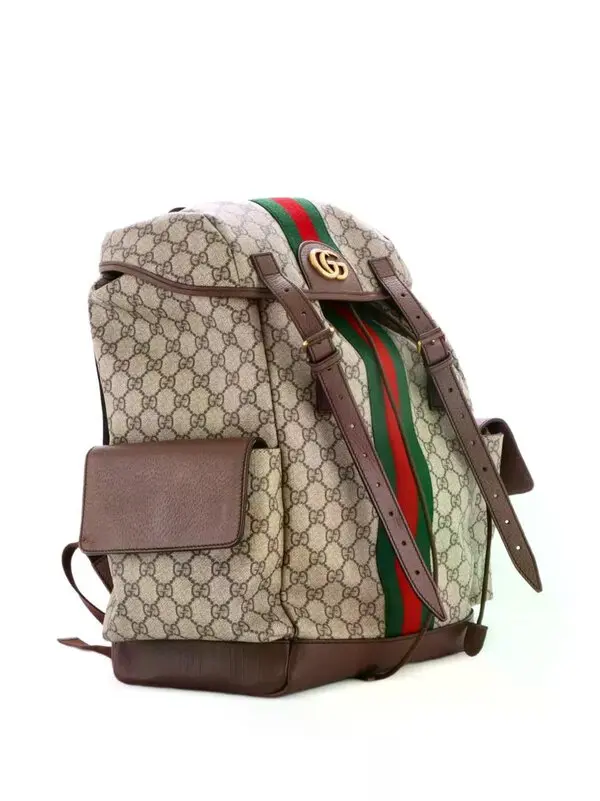 Gucci Ophidia Gg Coated Canvas Medium Backpack - Brown
