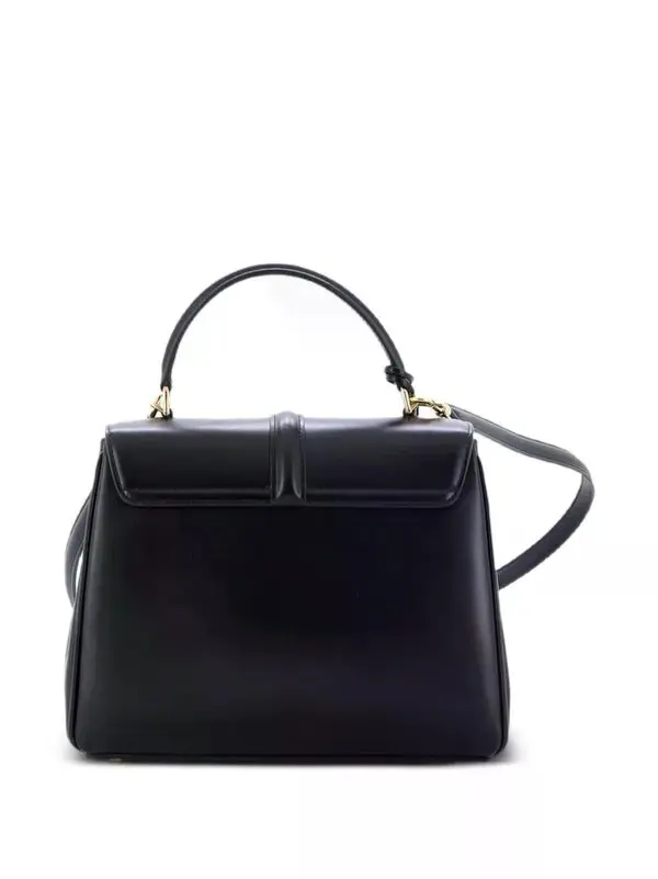 Celine 16 Top Handle Bag Smooth Calfskin Small Satchel - Black