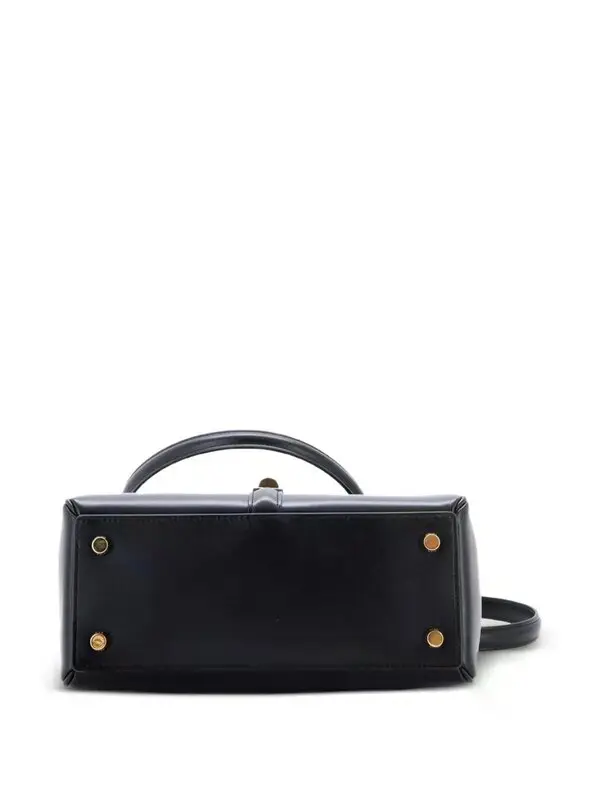 Celine 16 Top Handle Bag Smooth Calfskin Small Satchel - Black