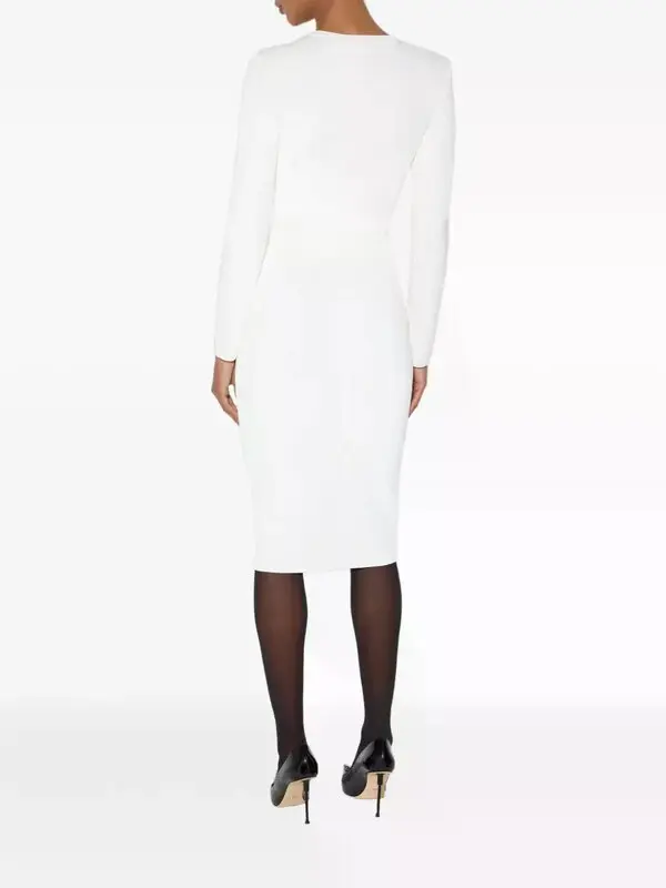 Elisabetta Franchi Knit Cardigan With Golden Zip Detailing - White