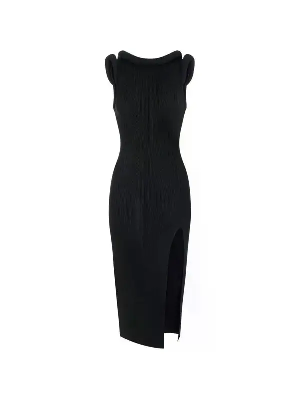 Elisabetta Franchi Knit Dress With 3d Details - Black
