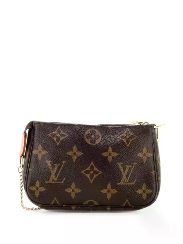 LOUIS VUITTON Pochette Accessoires Monogram Canvas Mini Clutch Bag - Brown