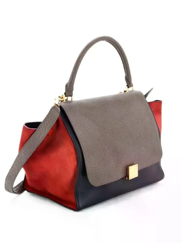 Celine Tricolor Trapeze Bag Leather Medium Satchel - Multicolour