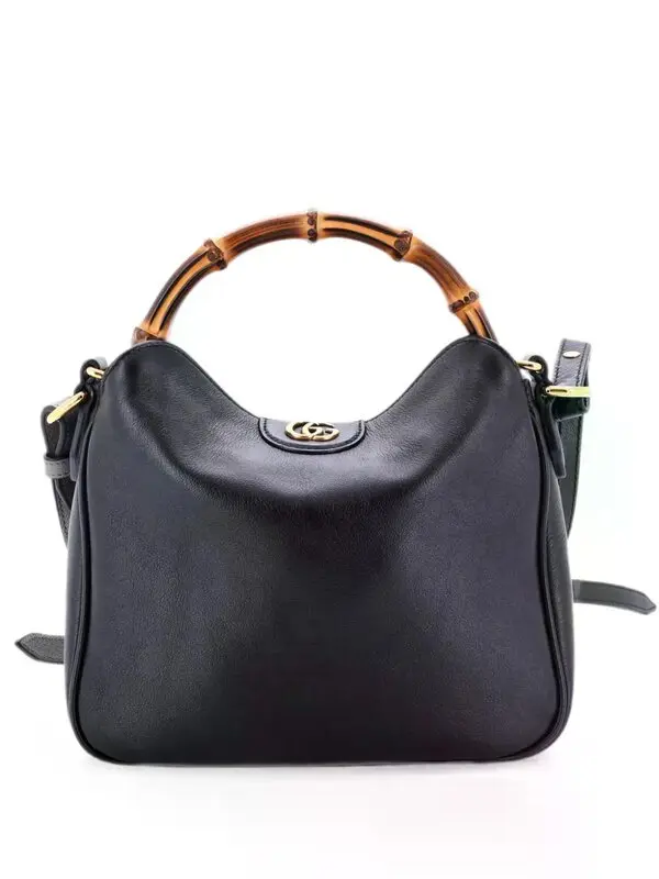 Gucci Diana Nm Bamboo Shoulder Bag Leather Small Tote Bag - Black