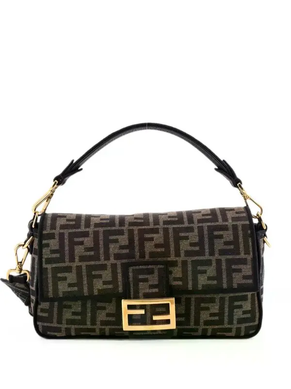 Fendi Zucca Canvas Baguette Nm Shoulder Bag