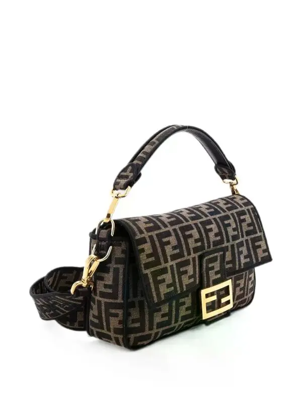 Fendi Zucca Canvas Baguette Nm Shoulder Bag
