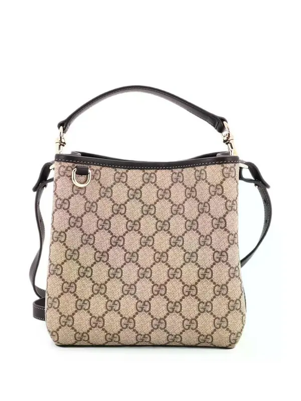 Gucci Gg Emblem Gg Coated Canvas Small Bucket Bag