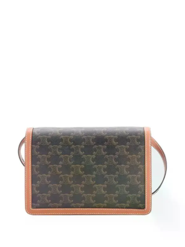 Celine Enveloppe Wallet On Strap Triomphe Coated Canvas Crossbody Bag - Brown