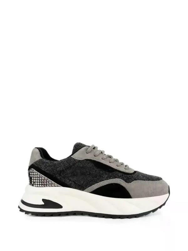 LINDA BAUMANN Panelled Snakeskin-effect Sneakers