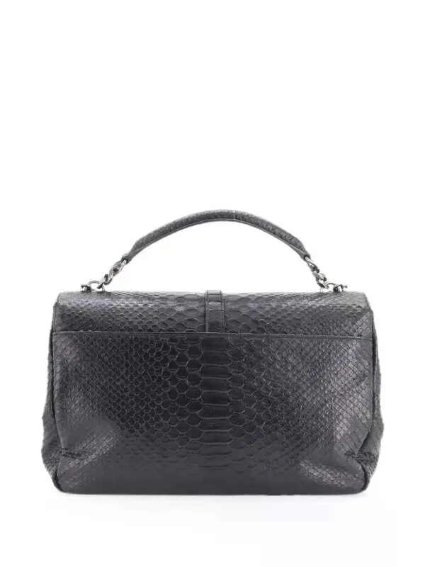 Saint Laurent Classic Monogram College Bag Python Embossed Leather Large Satchel