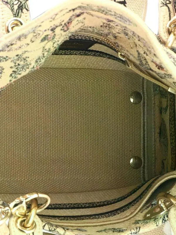 Dior Lady D-lite Bag Embroidered Raffia Medium Satchel - Neutrals