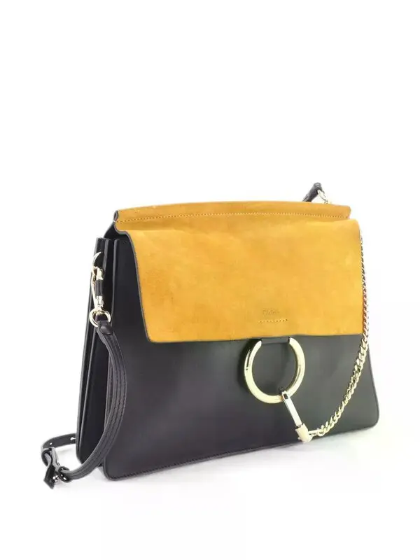 Chloé Faye Leather And Suede Medium Shoulder Bag - Orange