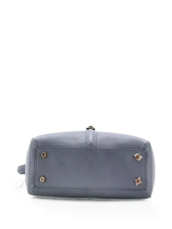 Celine 16 Top Handle Bag Grained Calfskin Small Satchel - Grey