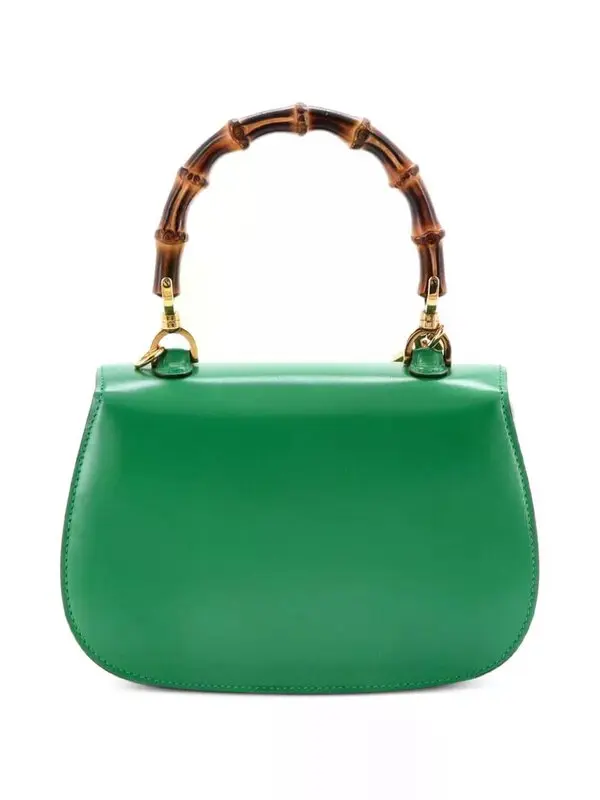 Gucci Bamboo 1947 Leather Top Handle Satchel - Green