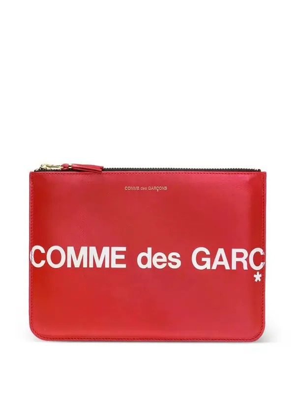 Comme Des Garçons Logo-print Leather Pouch