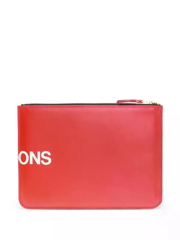 Comme Des Garçons Logo-print Leather Pouch