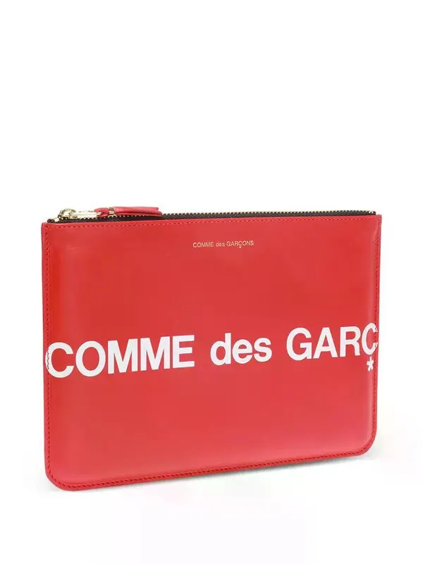 Comme Des Garçons Logo-print Leather Pouch