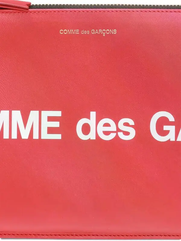 Comme Des Garçons Logo-print Leather Pouch