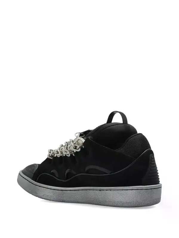 LANVIN Curb Chain-embellished Leather Sneakers
