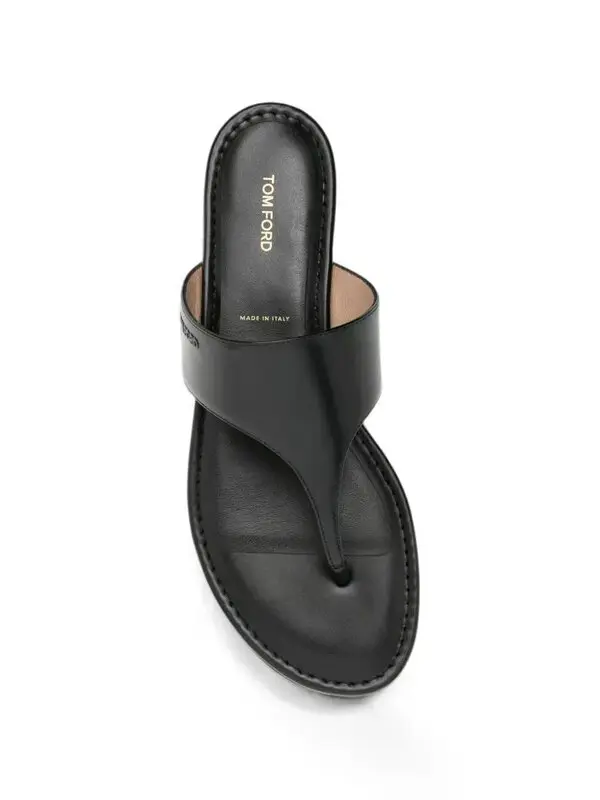 TOM FORD Lina Thong-strap Leather Flat Sandals