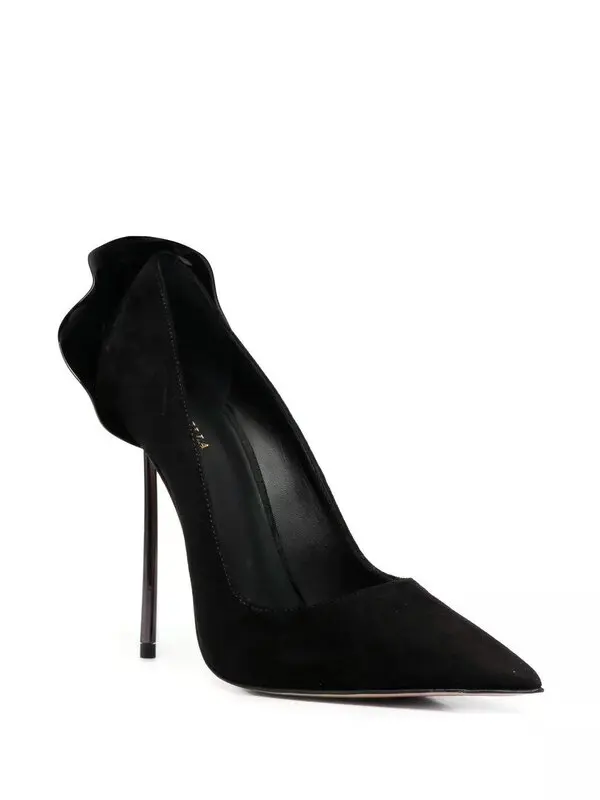 LE SILLA Petalo Suede 130mm Pumps - Black