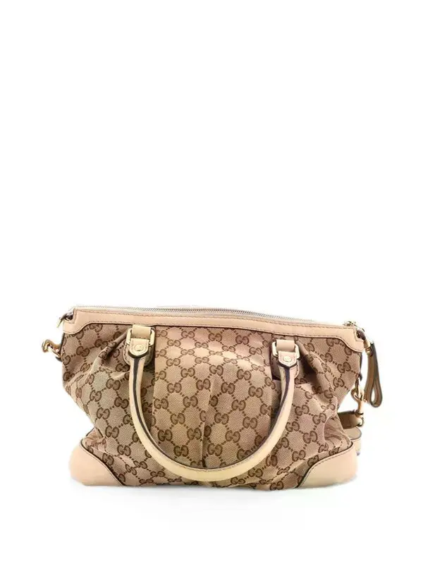 Gucci Sukey Top Handle Gg Canvas With Leather Medium Satchel