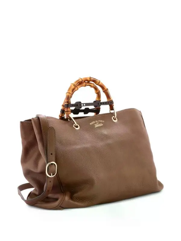 Gucci Bamboo Shopper Leather Large Tote Bag