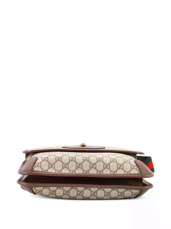Gucci Gg Coated Canvas Medium Flap Messenger Bag