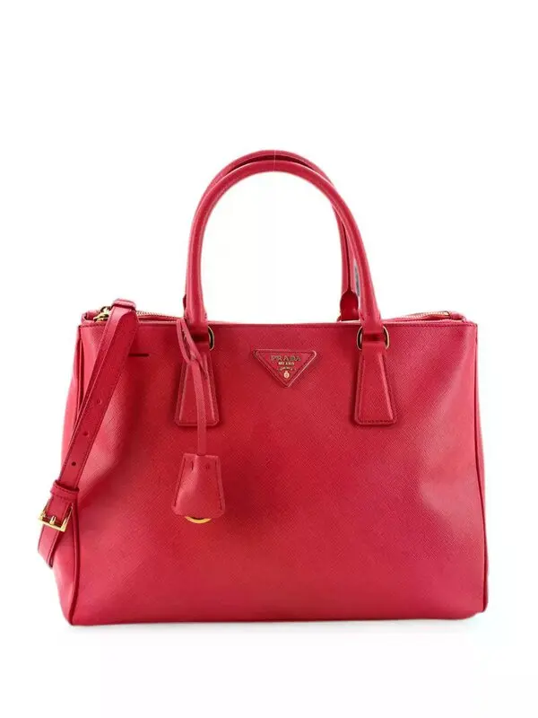 Prada Double Zip Lux Saffiano Leather Medium Tote Bag