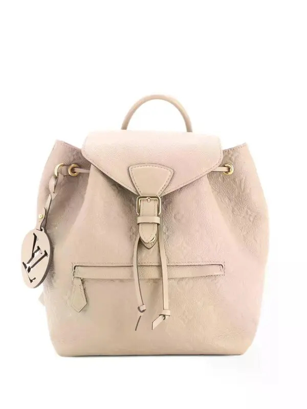 LOUIS VUITTON Montsouris Nm Monogram Empreinte Leather Pm Backpack - Grey