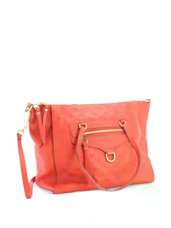 LOUIS VUITTON Monogram Empreinte Leather Pm Lumineuse Tote Bag - Red