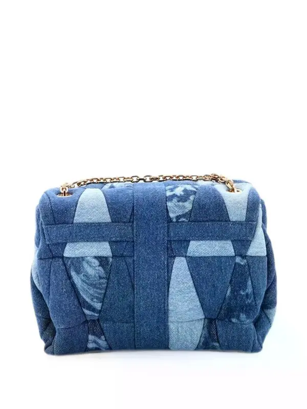 Versace Medusa Chain Flap Patchwork Denim Shoulder Bag