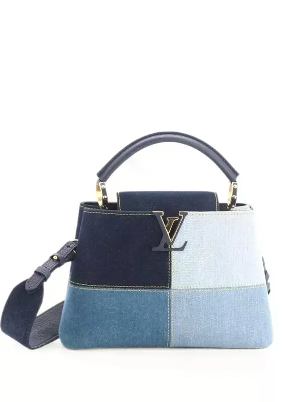 LOUIS VUITTON Capucines Bag Patchwork Denim Bb Satchel