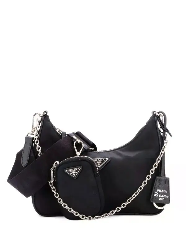Prada Re-edition 2005 Shoulder Bag Tessuto Small Crossbody Bag - Black